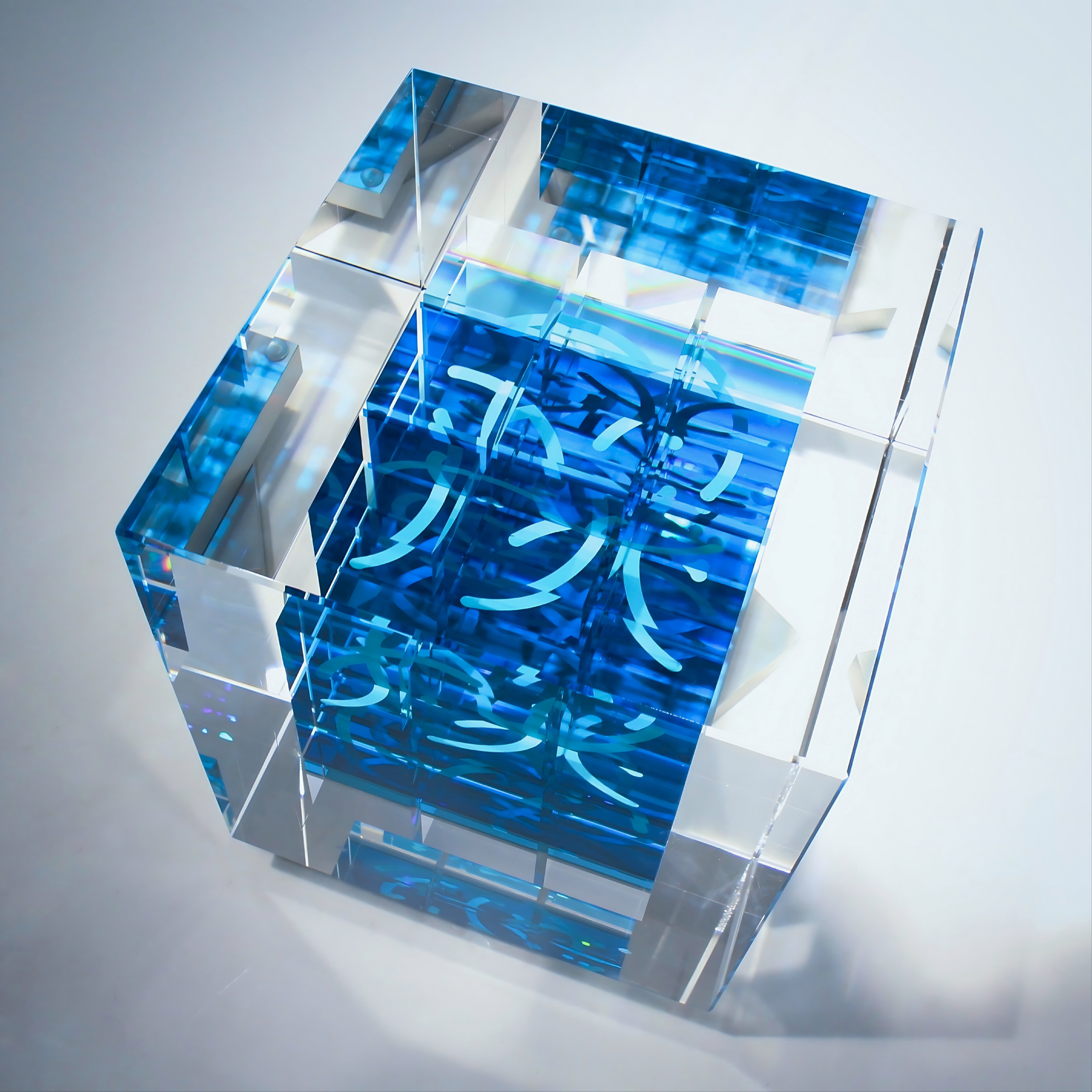 Aqua Marinesque Cube - Toland Sand · Glass Studio