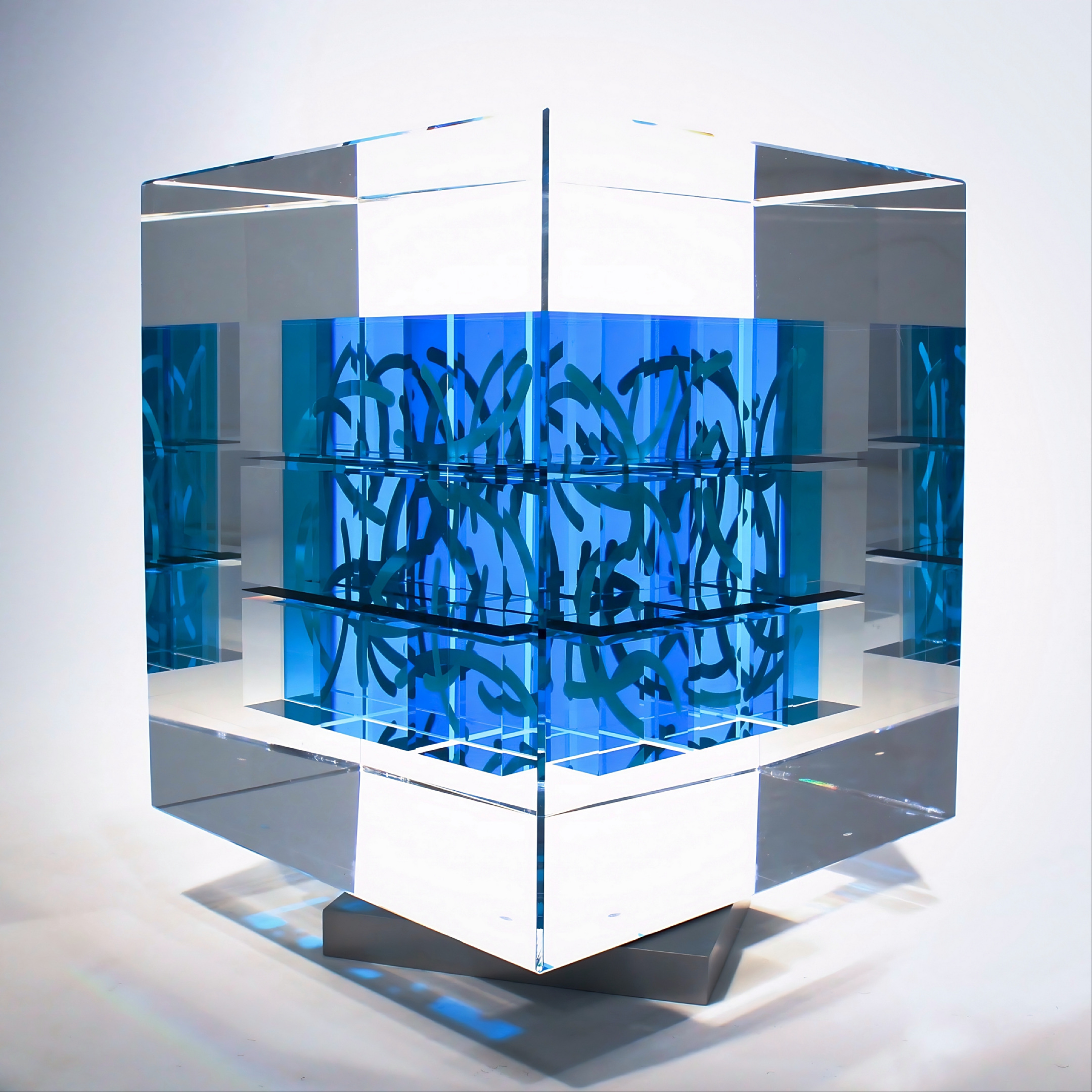 Aqua Marinesque Cube - Toland Sand · Glass Studio