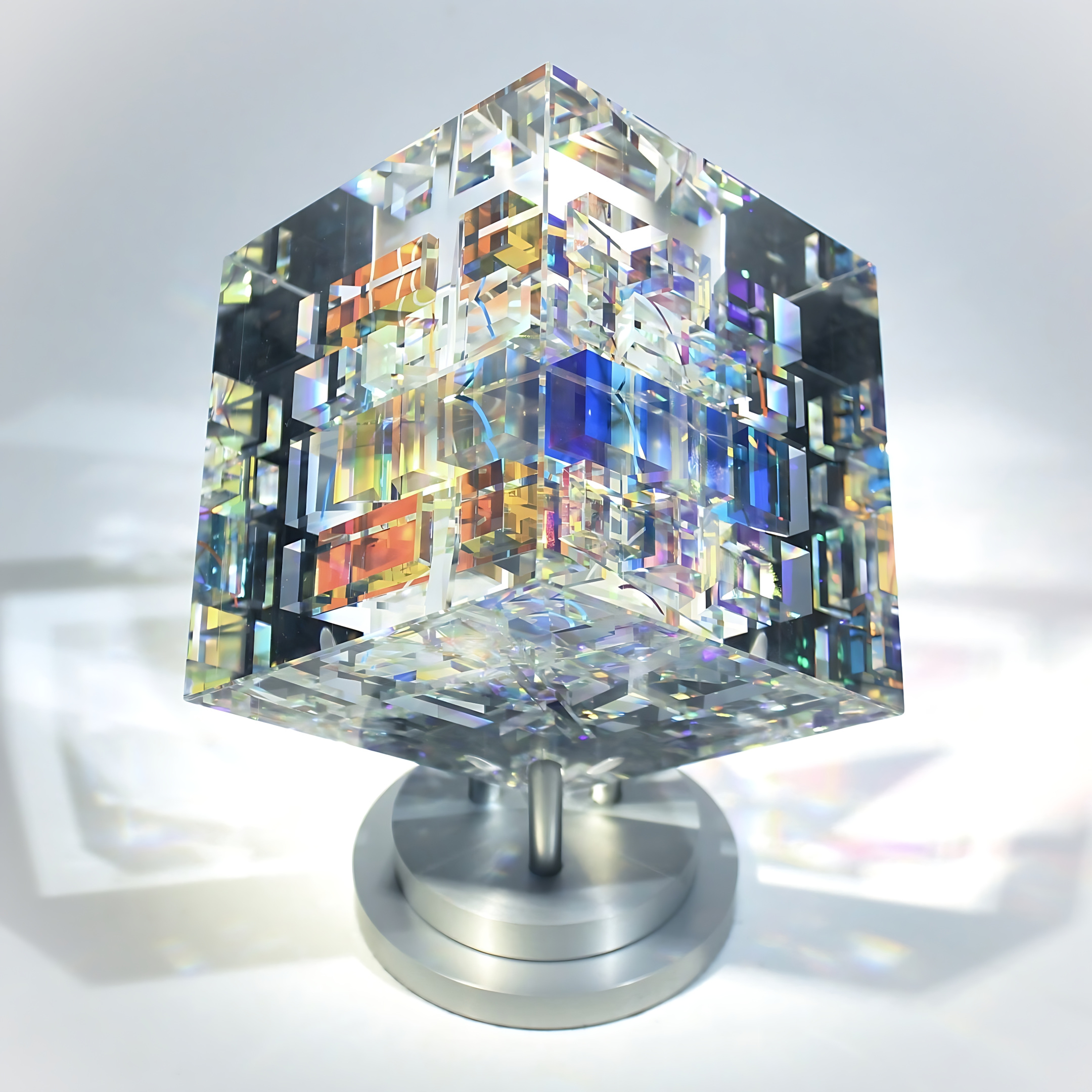 Crisscross Blues Cube - Toland Sand · Glass Studio