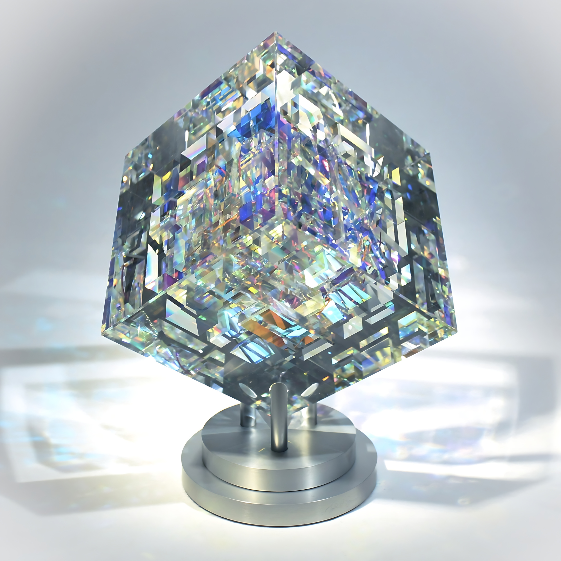 Crisscross Blues Cube - Toland Sand · Glass Studio