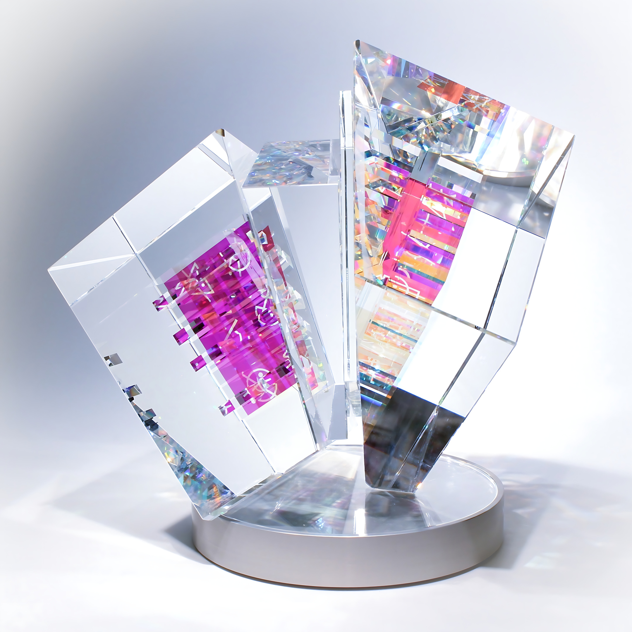 Fractalized Rosetta I Cube - Toland Sand · Glass Studio